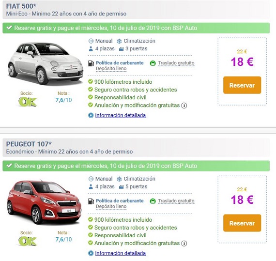 BSP Auto Opiniones 2025 de alquiler de vehículos en España